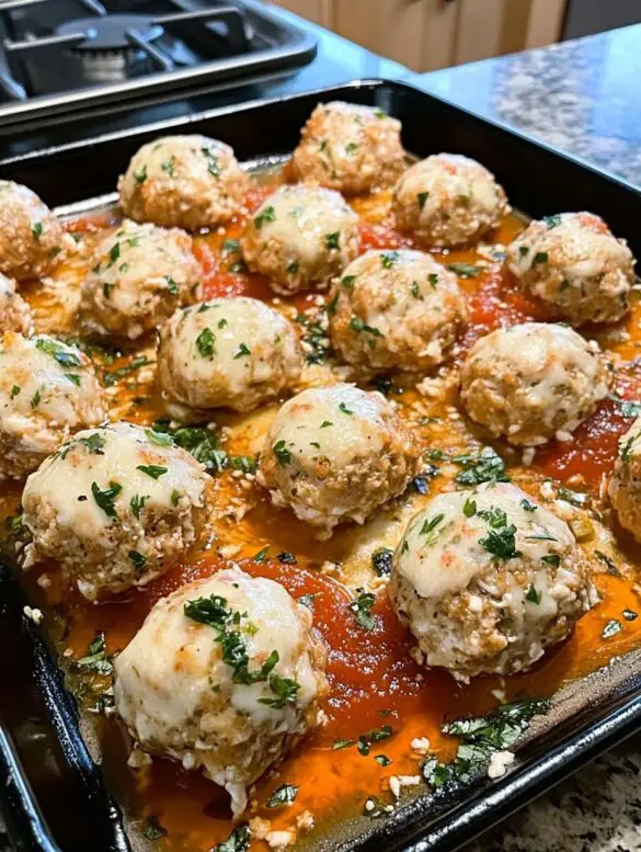 Baked Chicken Ricotta Meatballs - Easy sweet meal