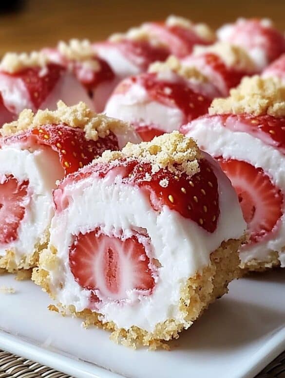 Strawberry Shortcake Cheesecake Dessert Sushi Rolls - Easy sweet meal