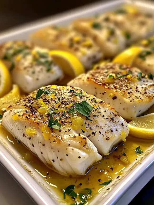 Baked Cod with Lemon and Garlic - Easy sweet meal