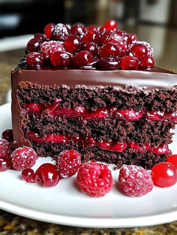 Decadent Chocolate Raspberry Truffle Cake - Easy sweet meal