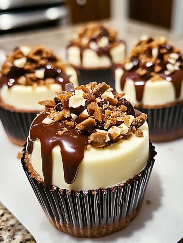 No-Bake Turtle Mini Cheesecakes - Easy sweet meal