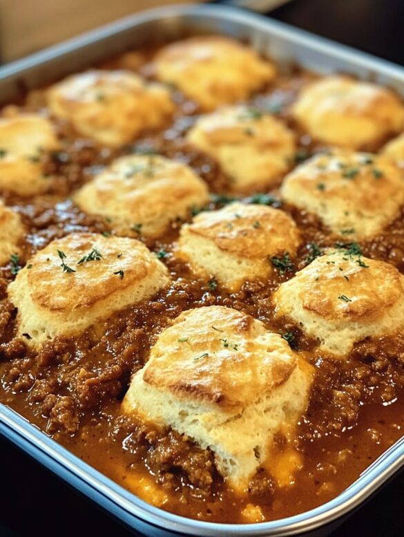 Sloppy Joe Biscuit Casserole - Easy sweet meal