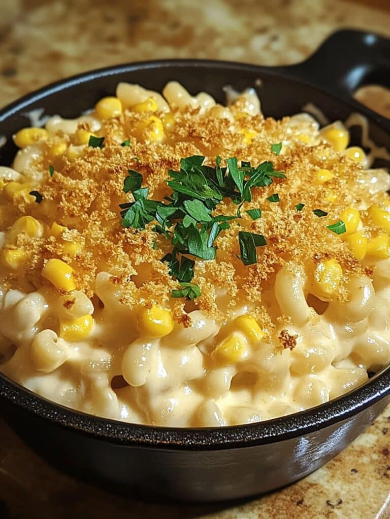 Creamy Corn and Macaroni Bake - Easy sweet meal