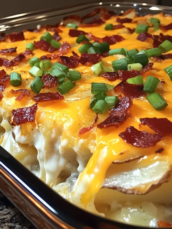 Loaded Cheesy Potato Casserole - Easy sweet meal