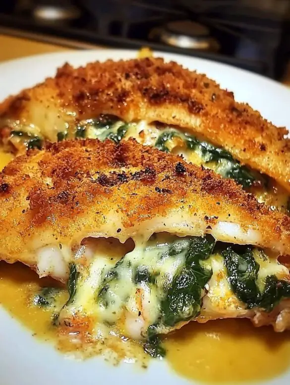 Stuffed Catfish with Cheese, Spinach, and Shrimp - Easy sweet meal