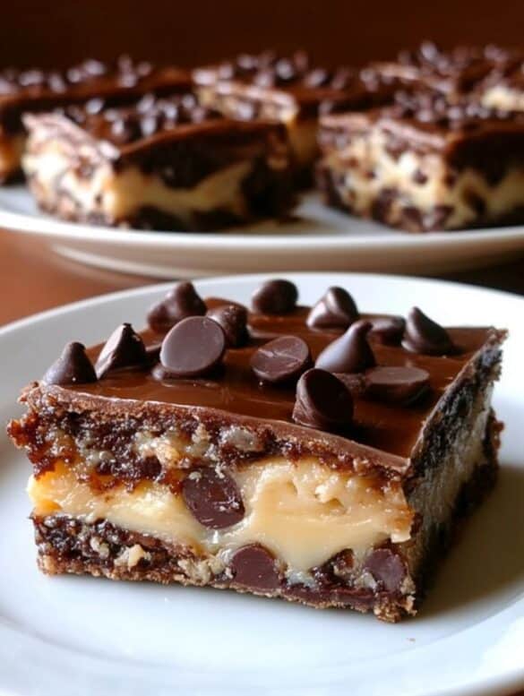 These gooey Knock Bars are loaded with chocolate chips, caramel, and ...