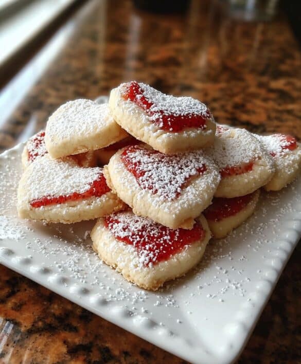 Strawberry Shortbread Cookies | Buttery Jam Treats