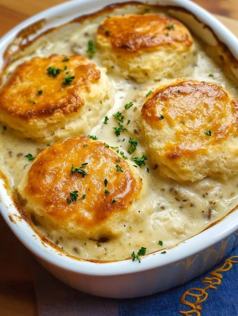 Biscuits and Gravy Casserole - Easy sweet meal