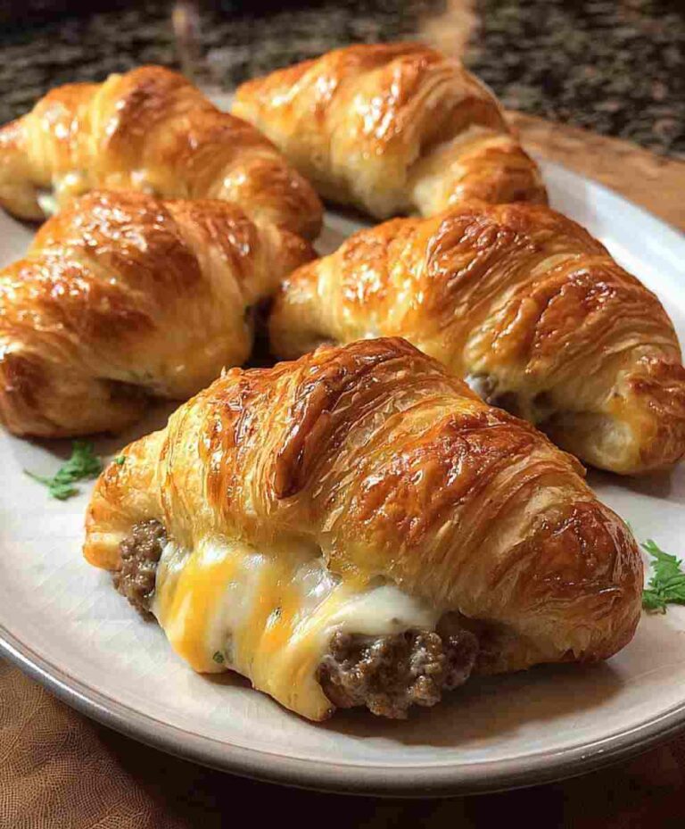 Beef and Cheese Croissants - Easy sweet meal