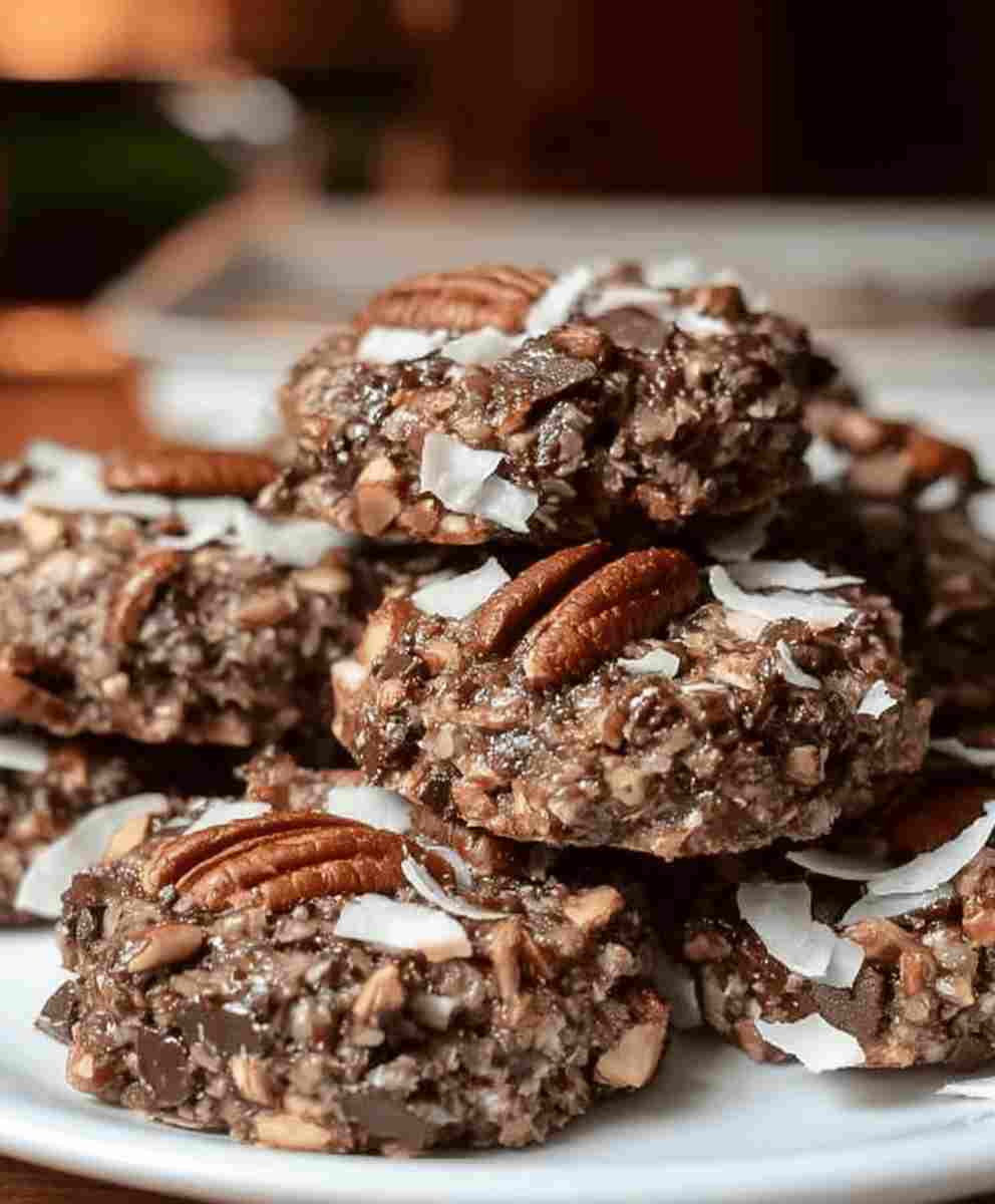 Chocolate Pecan Coconut Cookies Recipe - Easy sweet meal
