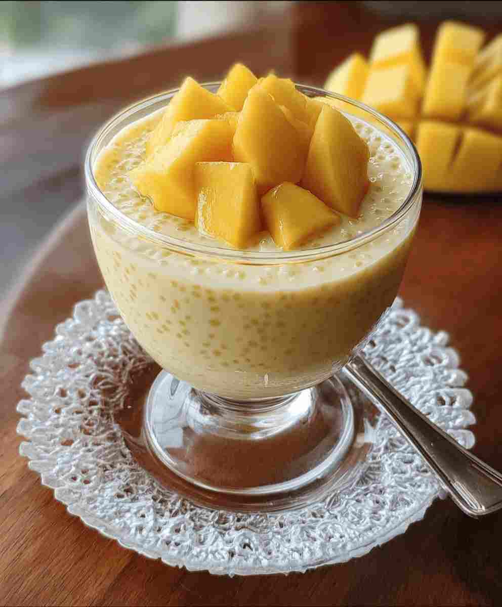 Mango Tapioca Pudding with Fresh Mango - Easy sweet meal