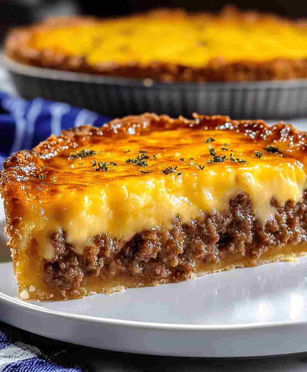 Southern Style Cheeseburger Pie - Easy sweet meal