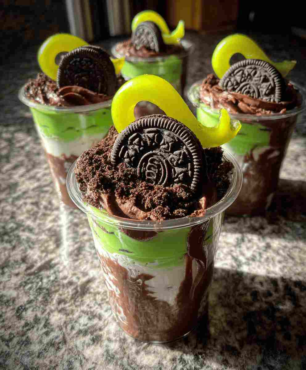 Zombie Pudding Cups Easy Halloween Treat Recipe - Easy sweet meal